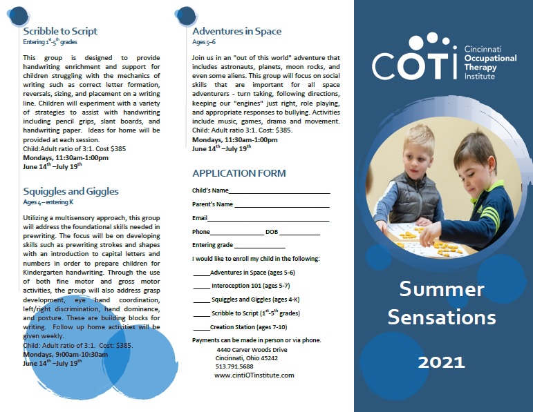 COTI Summer Sensations Occupational Therapy Based Group